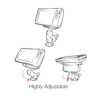 RAM Mounts Drill-Down Double Ball Mount for Humminbird Helix 9, 10, and ...