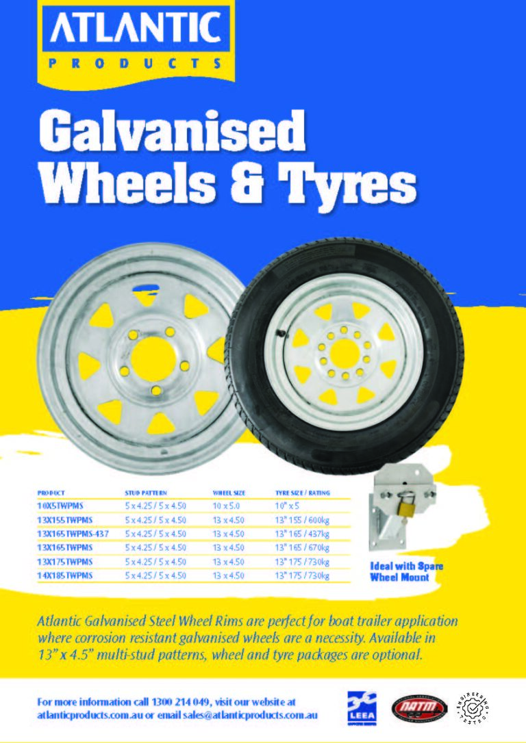 ATLANTIC Multi-Fit Trailer Wheel – 10″, 13″, and 14″ – Online Boating ...